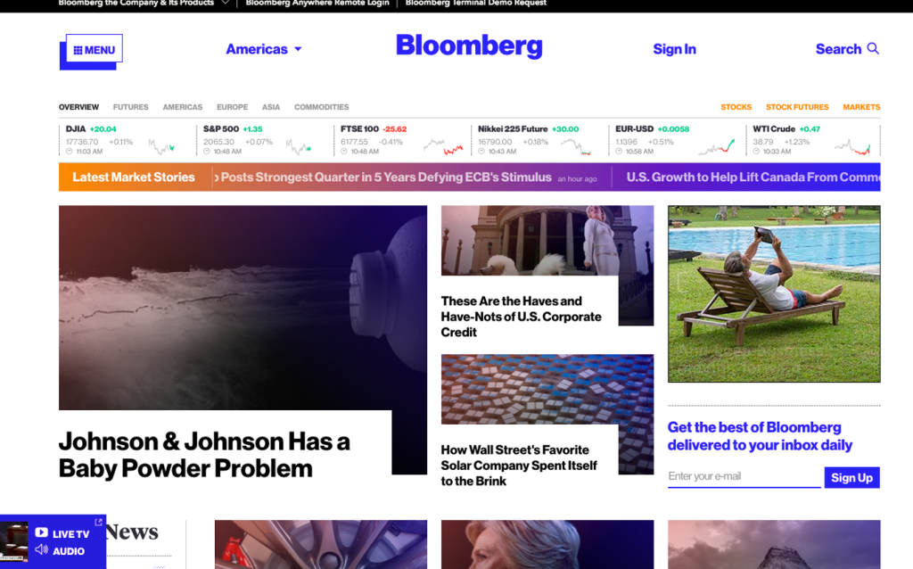 Bloomberg rebrands, updates website - NewscastStudio