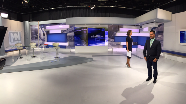 'Mega News' goes big with clean, modern set - NewscastStudio