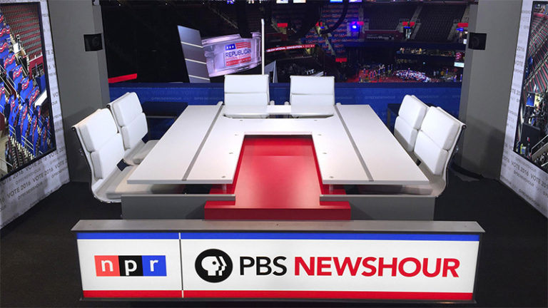PBS NewsHour, NPR team up for convention coverage with new set - NewscastStudio
