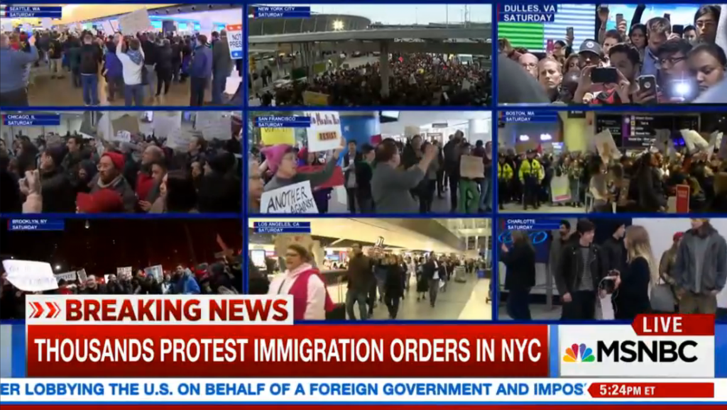 MSNBC '9 boxes' immigration protest coverage - NewscastStudio