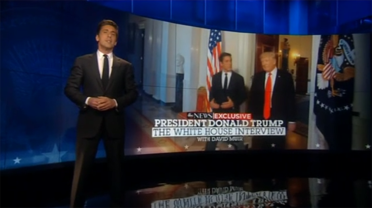 ABC's goes with mixed graphical look for Trump interview - NewscastStudio