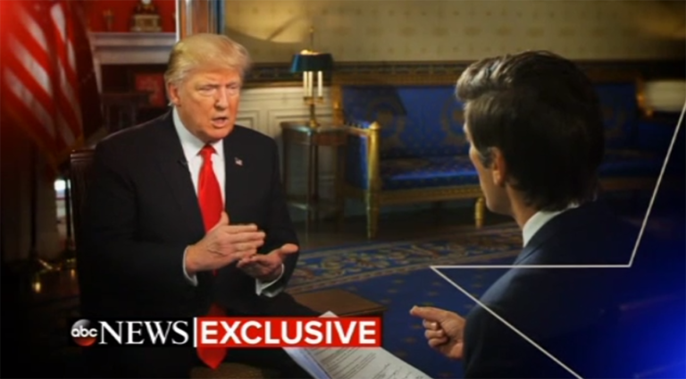 ABC's goes with mixed graphical look for Trump interview - NewscastStudio