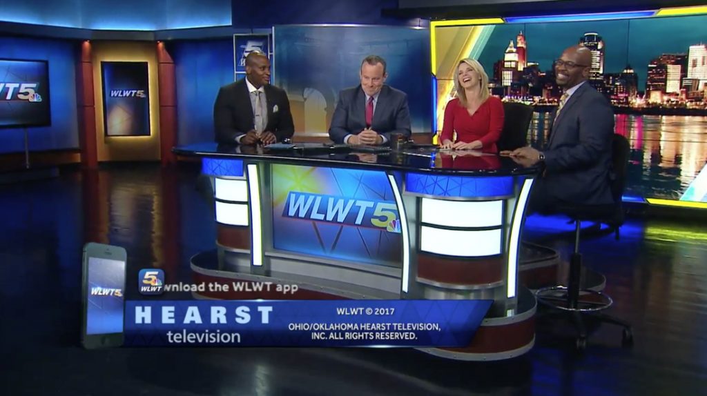 Cincinnati station updates set with video wall - NewscastStudio