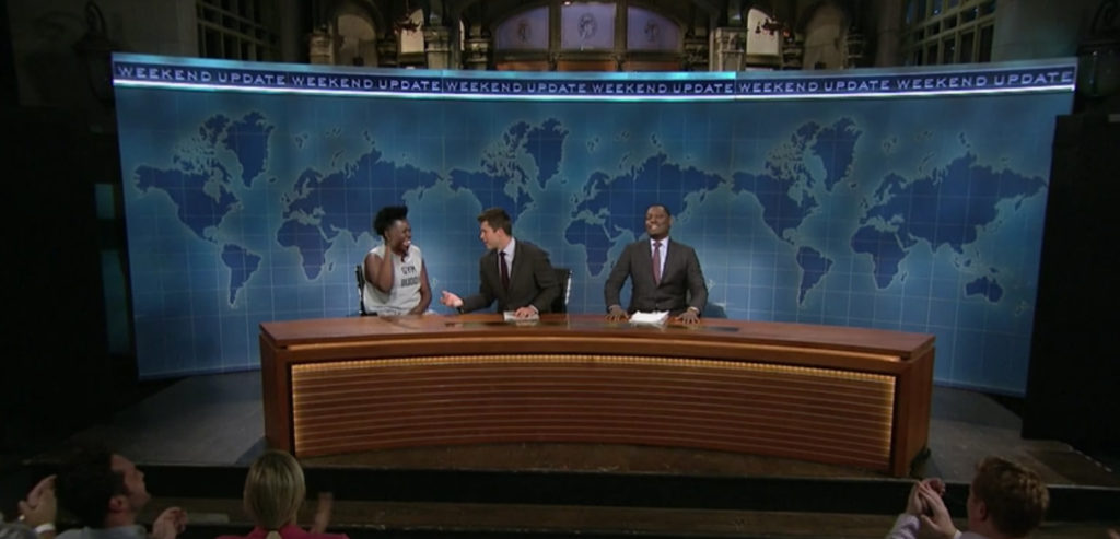 Non-weekend 'Update' connects to parent show with background switch ...