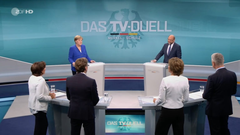 Germany's Merkel and Schulz meet for 'Das TV-Duell' - NewscastStudio