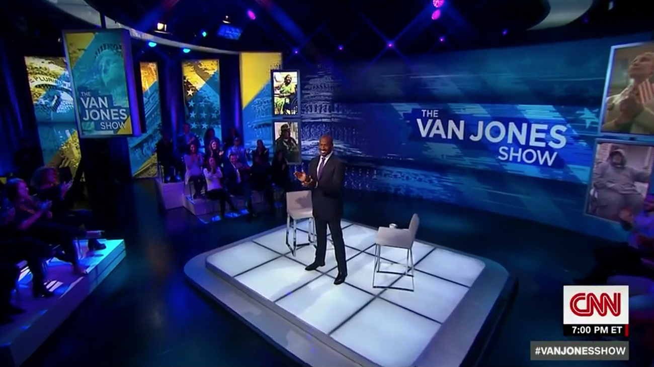 'Van Jones Show' debuts with 'glitchy' look, vertical panels ...