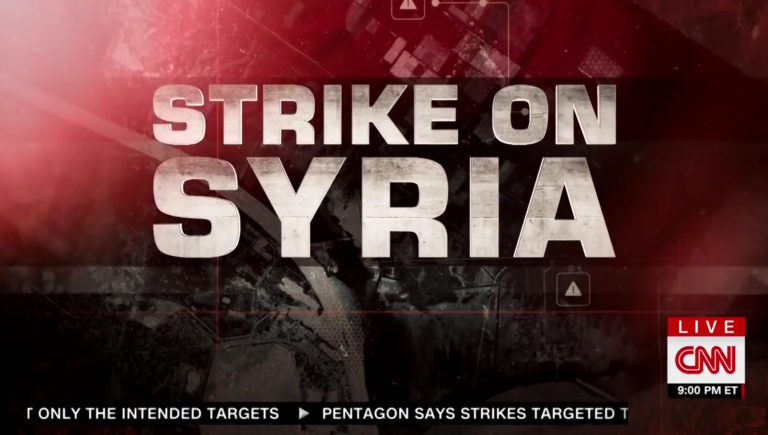 Cable news covers Syria strikes - NewscastStudio