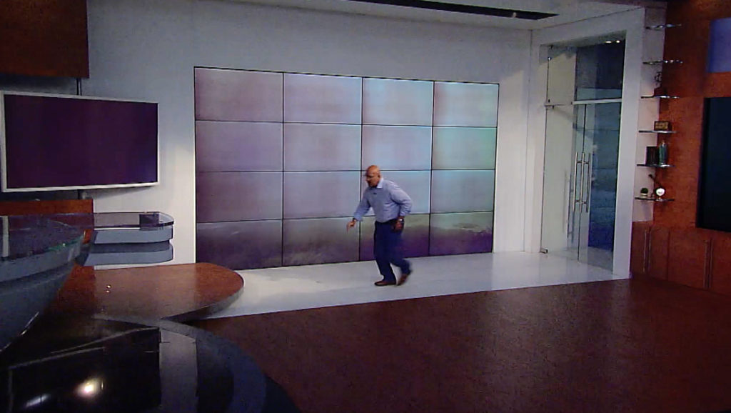 Simulated tornado rips through Weather Channel studio - NewscastStudio