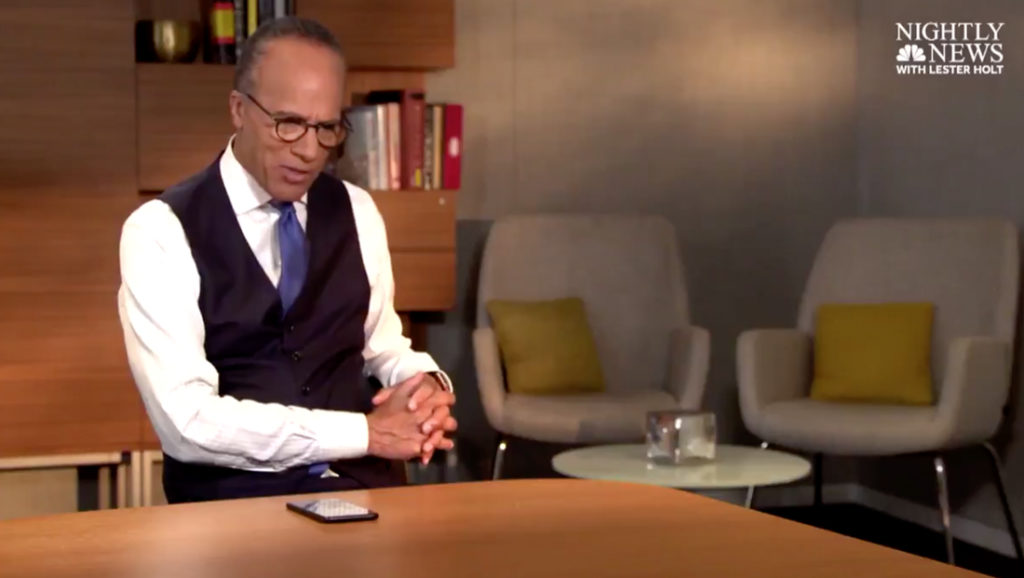 NBC went all out for Lester Holt's interview ... with a smartphone ...