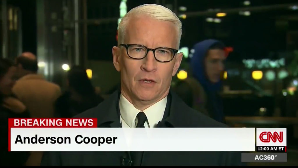 CNN NYC programming remained outdoors all evening - NewscastStudio