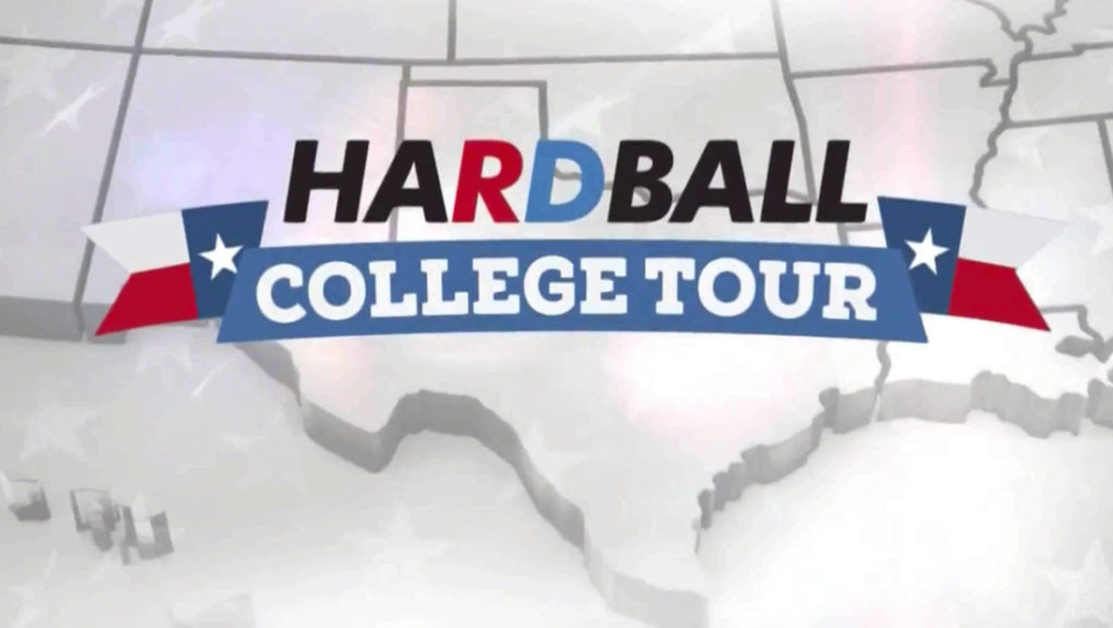 'Hardball College Tour' uses 'Vote' logo layout, familiar fanfare ...
