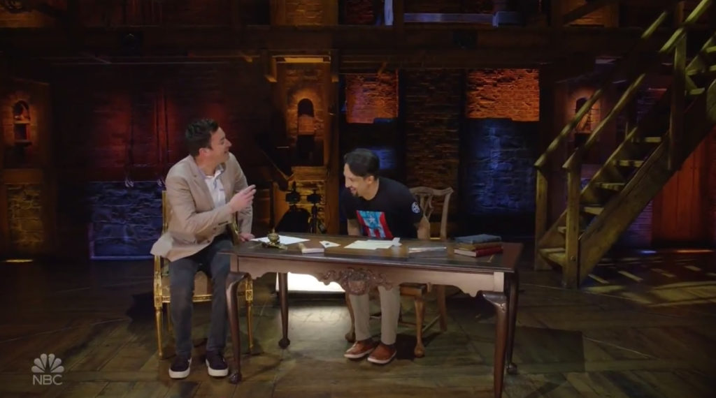 'The Story of 'Tonight'' — Jimmy Fallon joins Lin-Manuel Miranda on 'Hamilton' stage ...