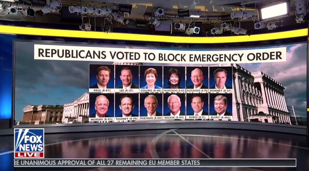 See the 'defector boards' showcasing 12 GOP senators who voted against ...