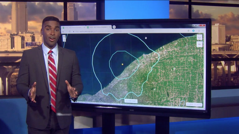 See some of the makeshift quake coverage in Cleveland - NewscastStudio