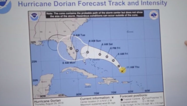Trump holds up doctored weather map - NewscastStudio