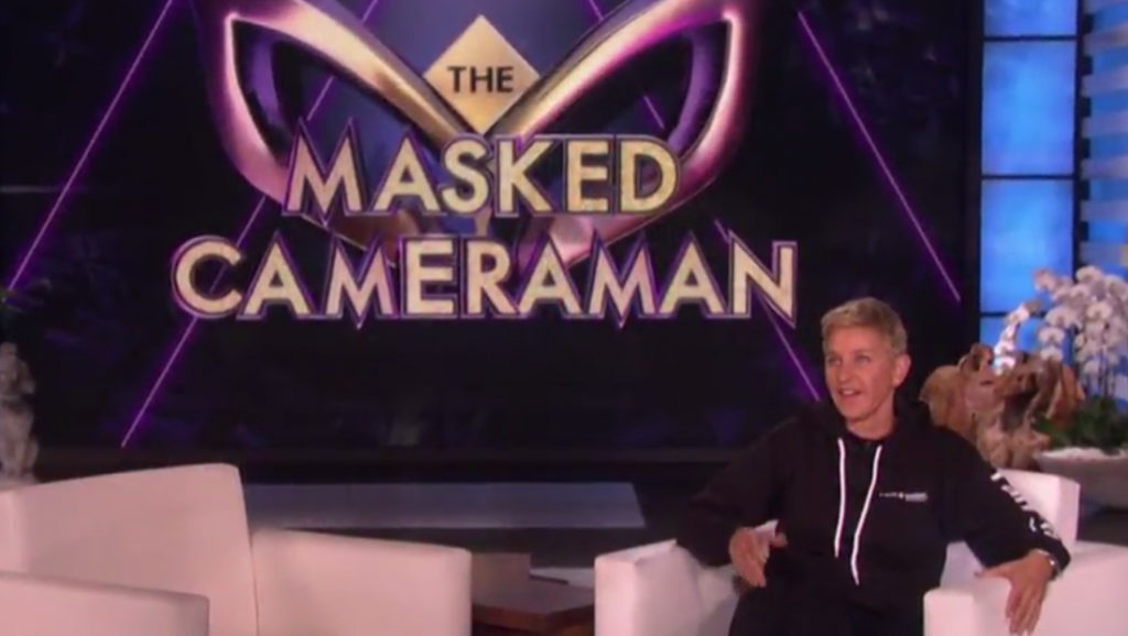 Ellen can't figure out who 'the masked cameraman' is - NewscastStudio