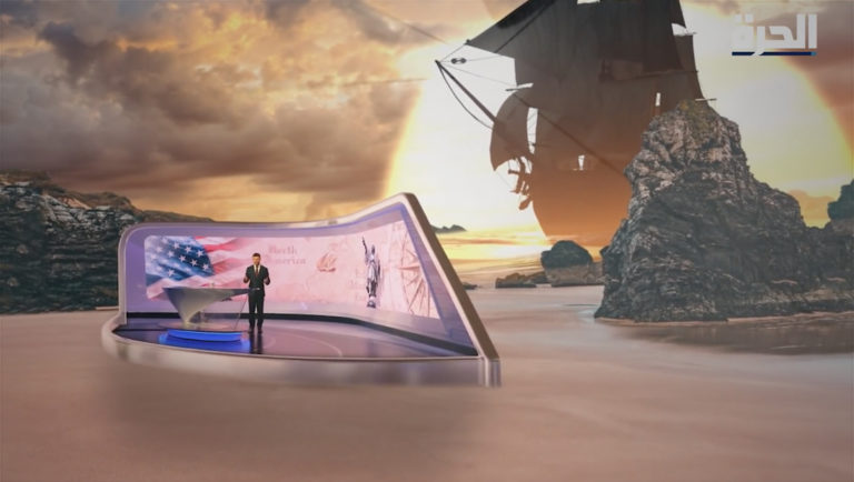 Alhurra shuttles viewers from 1492 to 2030 thanks to AR - NewscastStudio