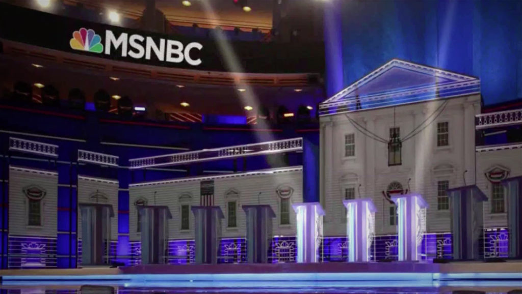 MSNBC lets the lecterns do the talking in debate promo - NewscastStudio