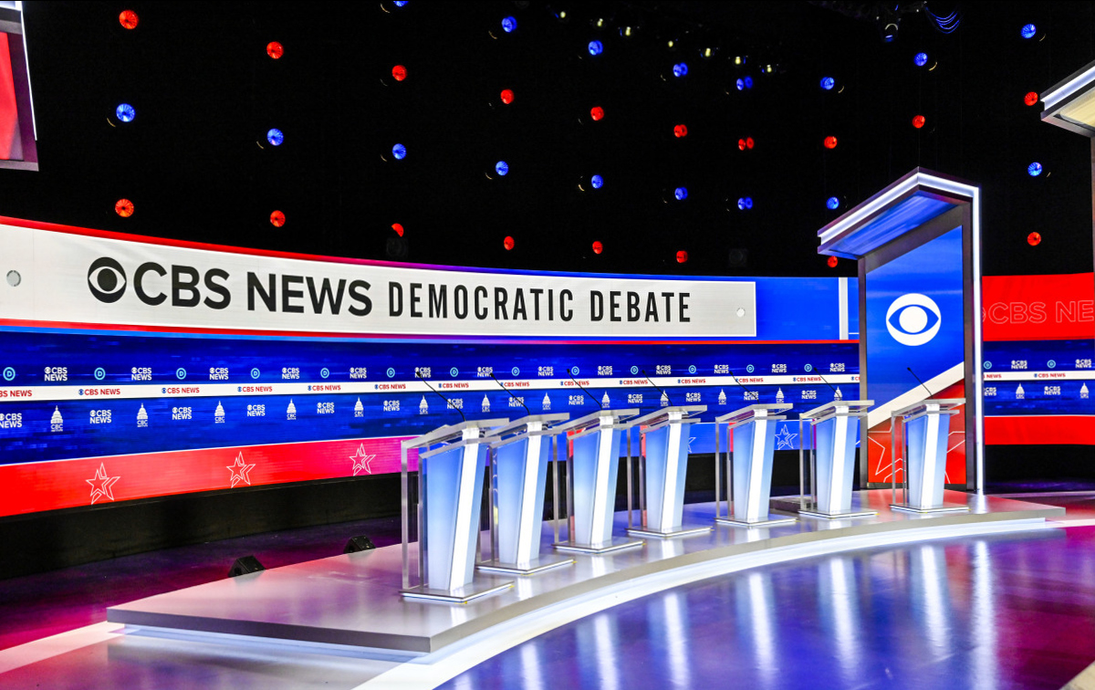 CBS News Democratic Debate Broadcast Set Design Gallery