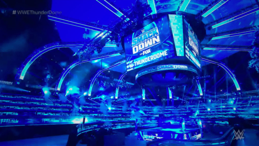 WWE's 'ThunderDome' features virtual fans, pyro and drone cams ...