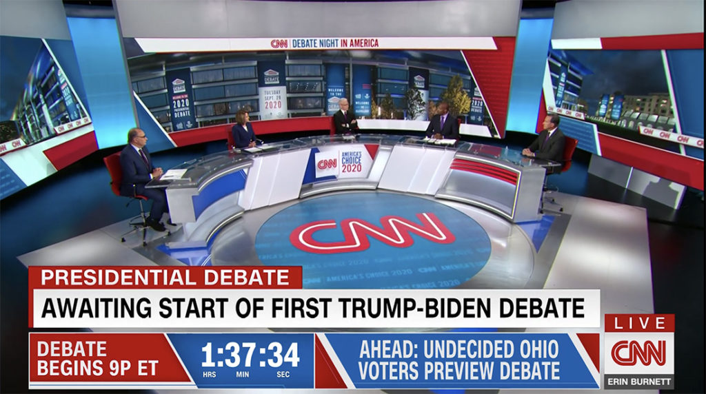 Networks rely on video walls to tell story of first presidential debate ...
