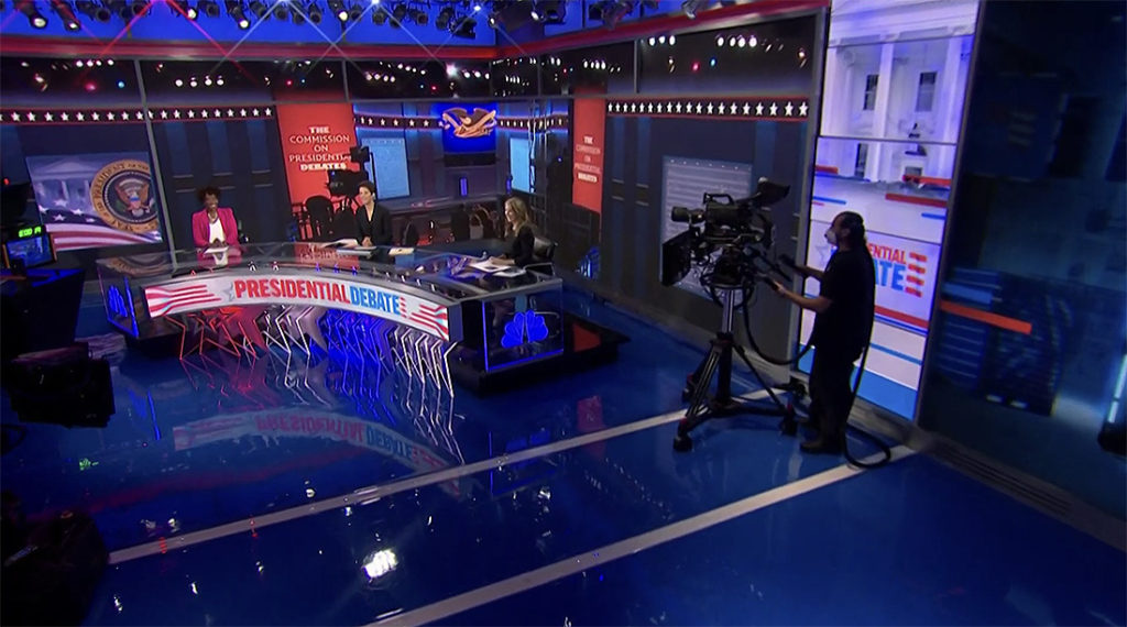 Networks rely on video walls to tell story of first presidential debate ...