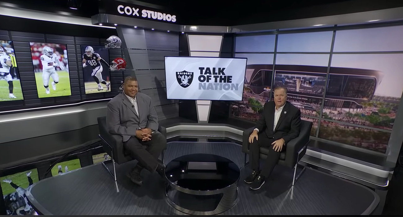 Las Vegas Raiders broadcast studio compliments stadium with sleek ...