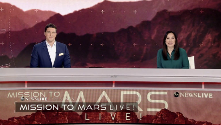 ABC makes studio rusty red, optimistic orange for Mars 2020 special ...
