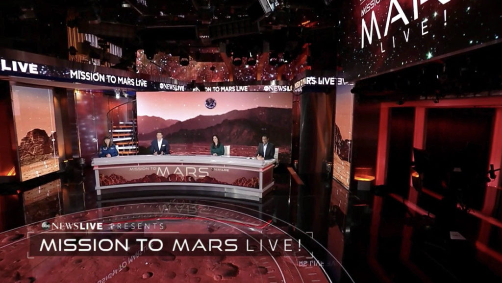 ABC makes studio rusty red, optimistic orange for Mars 2020 special ...