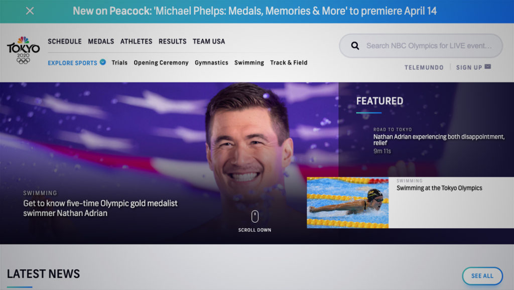 NBC Olympics goes live with Tokyo 2020 website - NewscastStudio