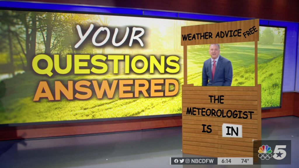 Dallas forecaster answers weather questions, Lucy style, from behind AR ...