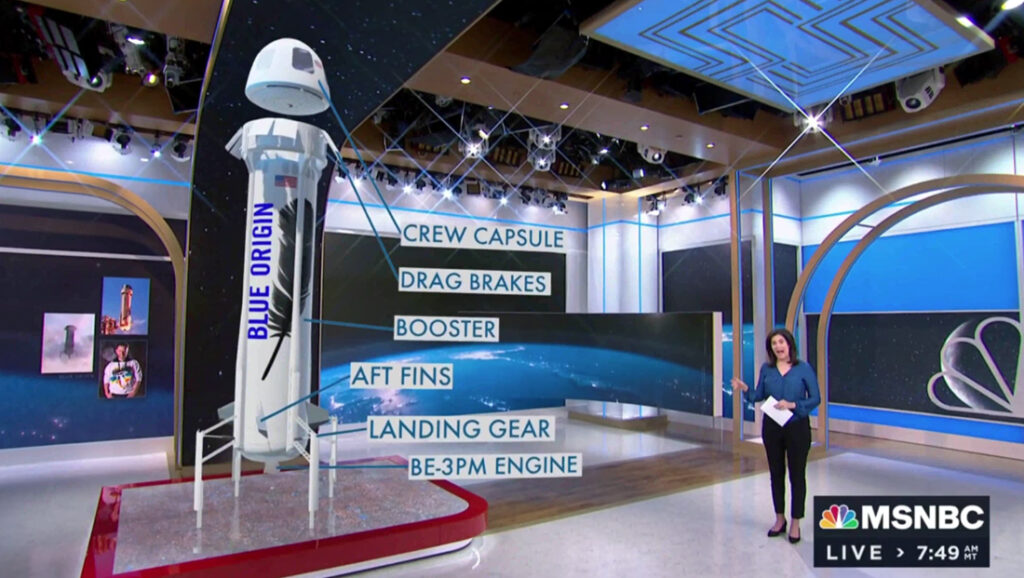 MSNBC showcases AR Blue Origin rocket in renovated studio - NewscastStudio