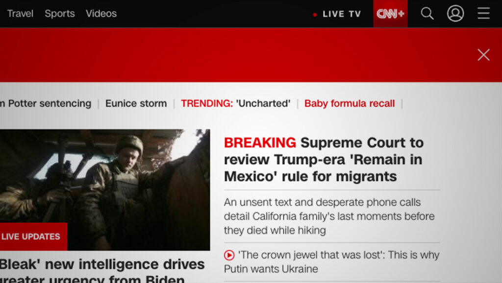 CNN+ icon appears in network's website navigation - NewscastStudio
