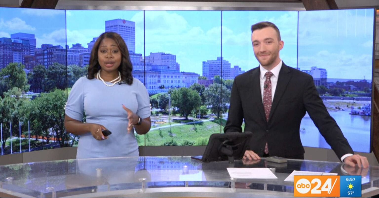 Memphis station unveils set with metalwork accents - NewscastStudio