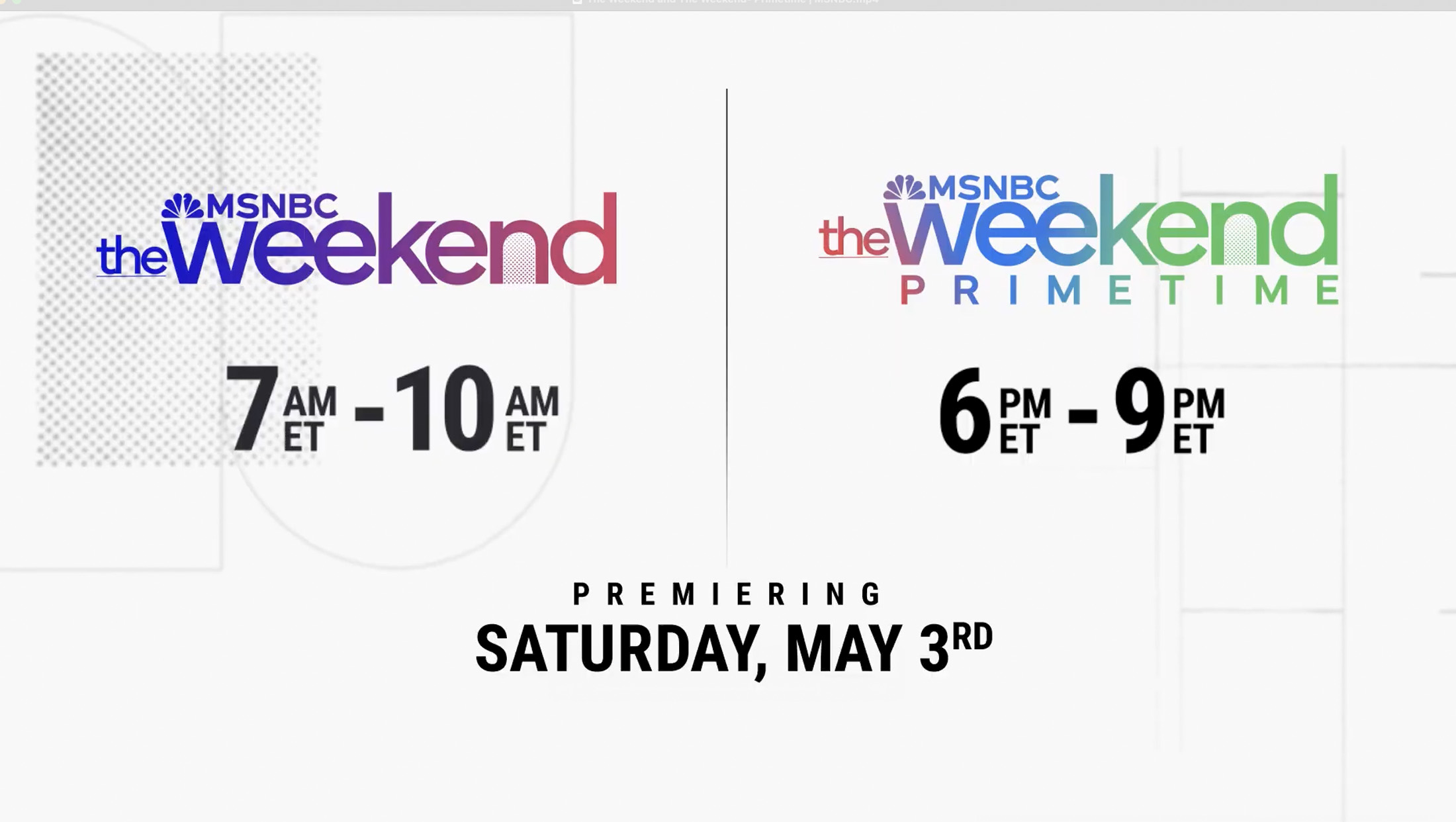 MSNBC airs combined promo for updated 'The Weekend' morning edition ...