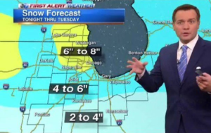 Meteorologist Larry Mowry uses graphics to focus his weather ...